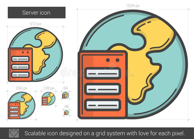 Server line icon. stock vector. Illustration of connection - 85938852