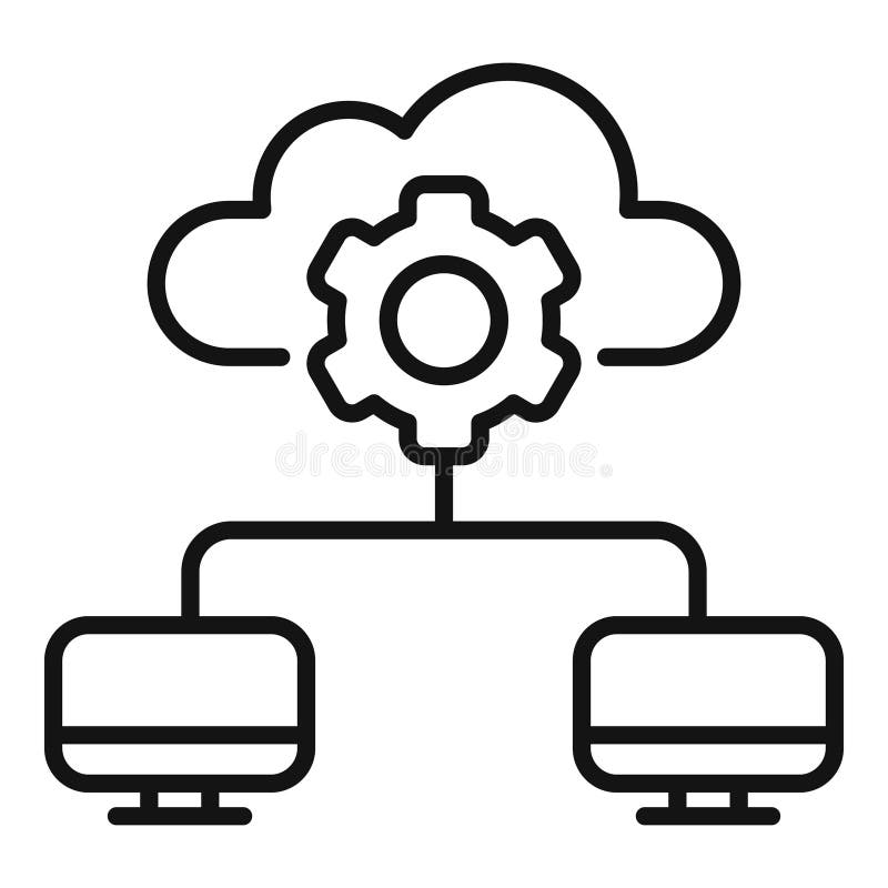 Server and Local Network Bold Black Silhouette Icons Set Isolated on ...