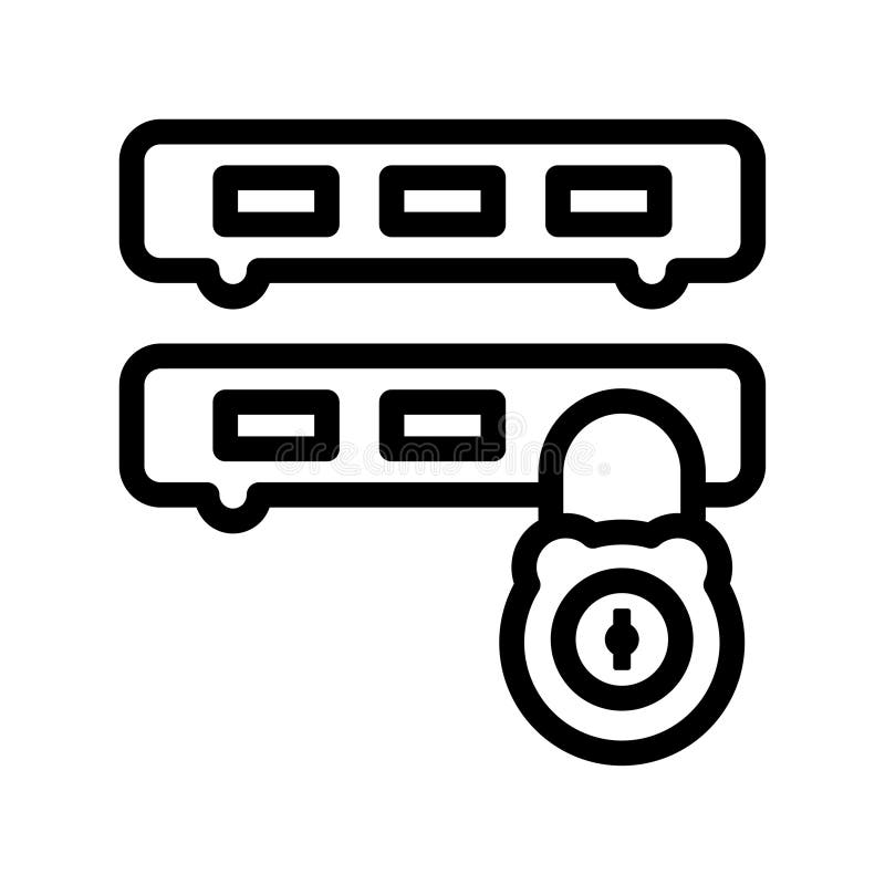 Server lock icon stock illustration. Illustration of security - 365646942