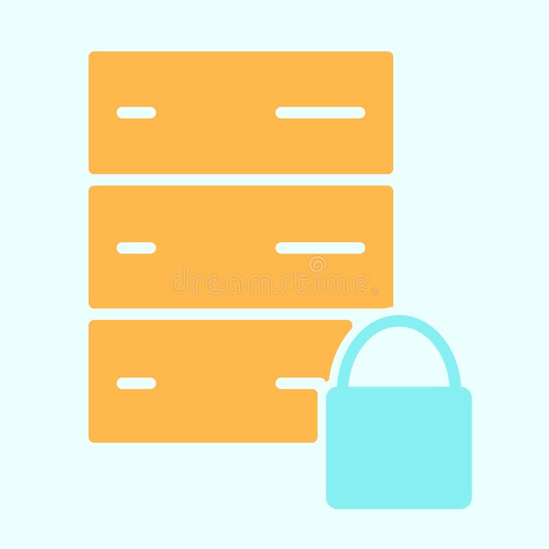 Lock Database Line Icon. Vector Simple Minimal 96x96 Pictogram Stock ...