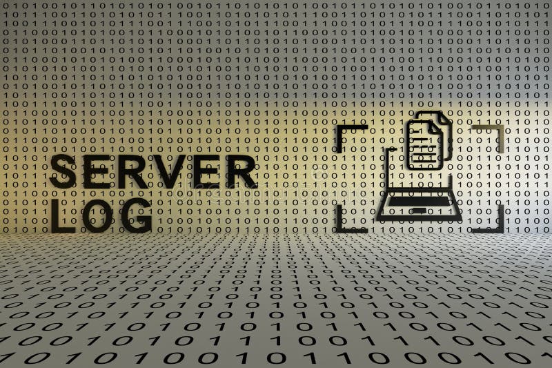 SERVER LOG Concept Text Sunlight 3D Stock Illustration - Illustration ...