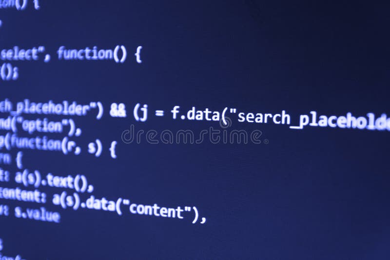 Programming Code Abstract Screen Of Software Developer. Stock Image ...
