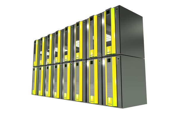 Server Machines Isolated stock illustration. Illustration of dedicated ...