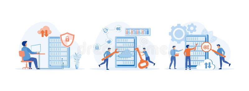 Server Maintenance Support. Server Security. Team Doing Maintenance and ...