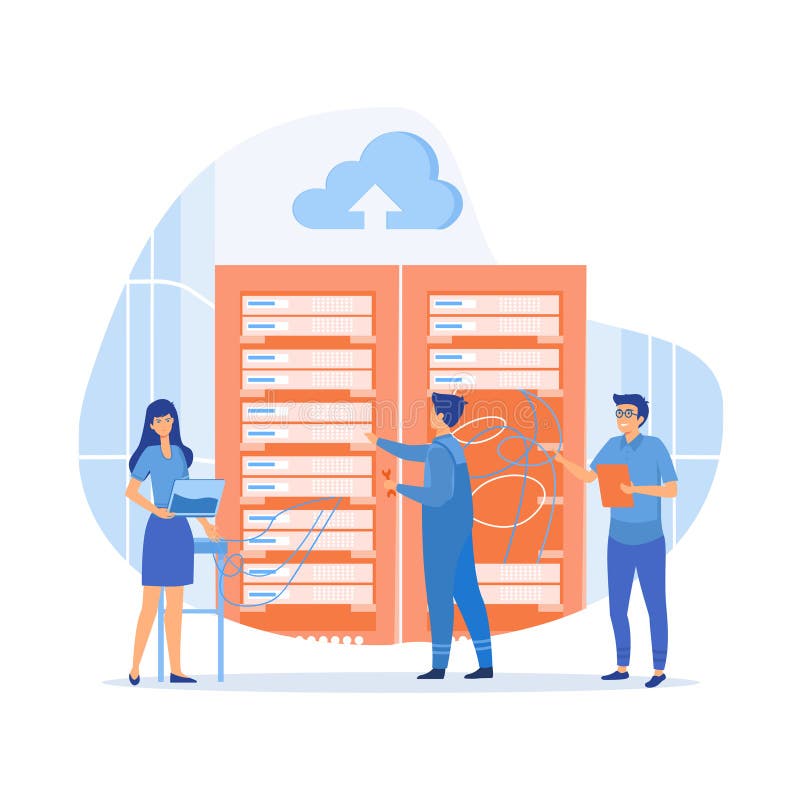 Server maintenance banner stock vector. Illustration of connection ...