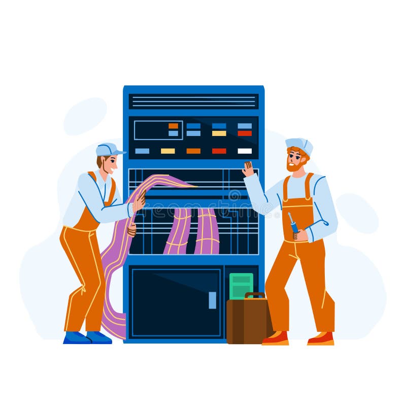 Server Management and Technician Support Vector Stock Vector ... Server Management and Technician Support Vector Stock Vector ...