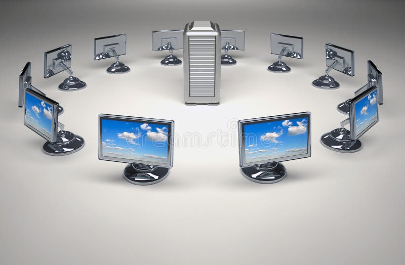 Network computer server stock illustration. Illustration of work - 11656752