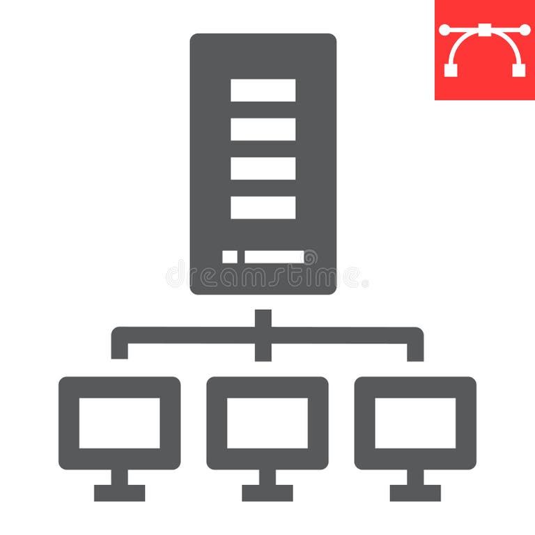 Server network glyph icon stock vector. Illustration of concept - 233132904
