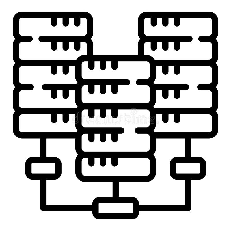 Network Server Infrastructure Icons Set Stock Vector - Illustration of ...