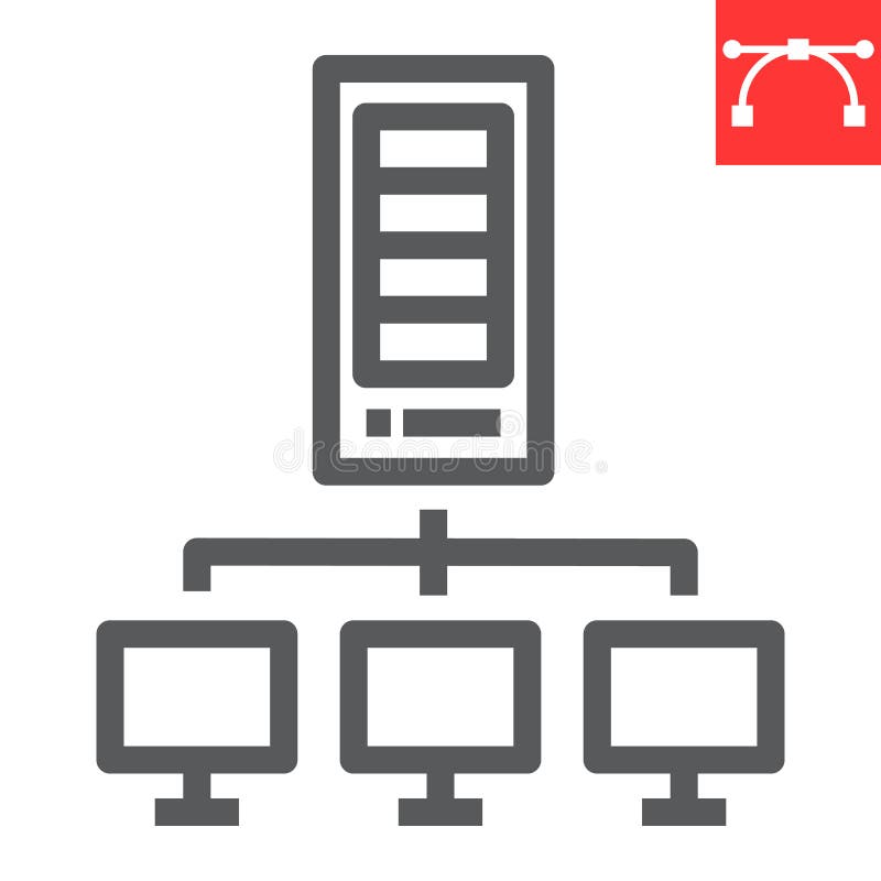 Server Line Icon Network Storage Outline Vector Stock Vector Illustration Of Webhosting