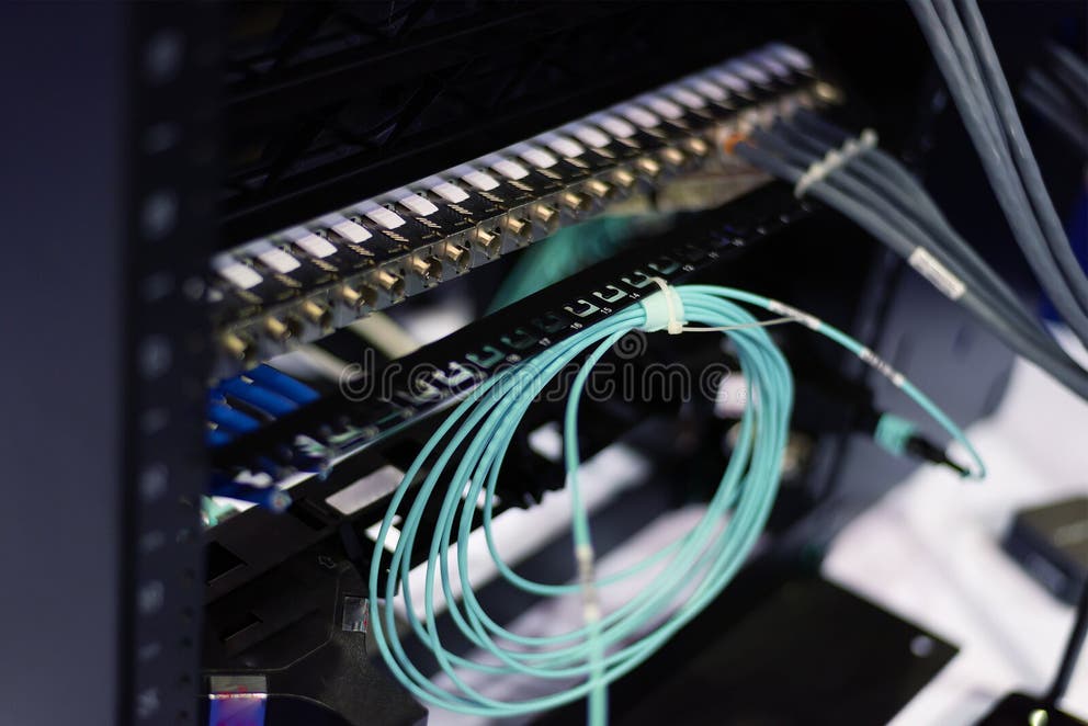 Server Network Panel with Conectors and Cables. Server Network Panel ...