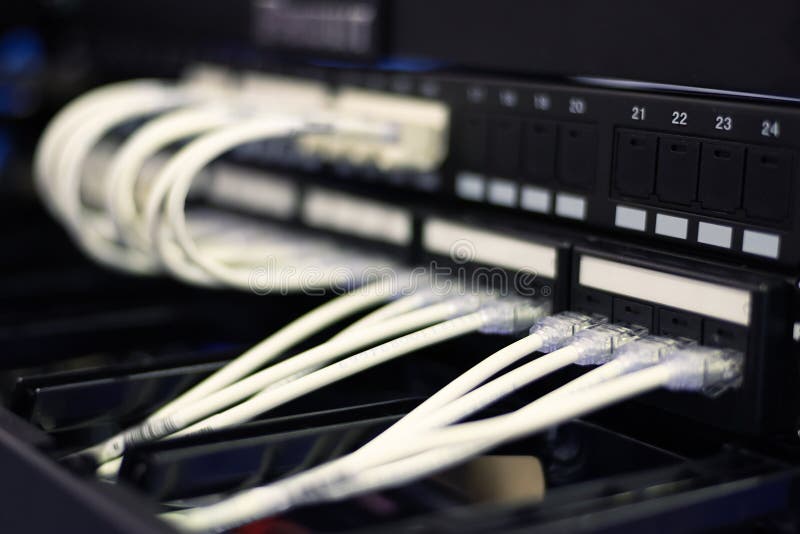Server Network Panel with Conectors and Cables. Server Network Panel ...