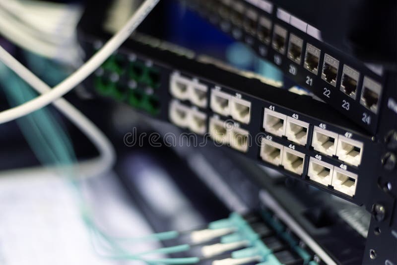 Server Network Panel with Conectors and Cables. Server Network Panel ...