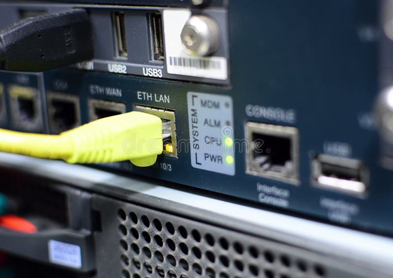 Server with Networking Cable Stock Photo - Image of patch, router: 64050700