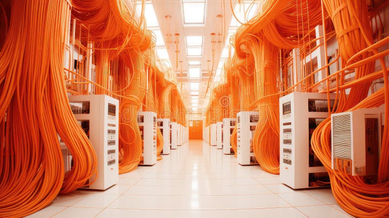 Server orange data stock illustration. Illustration of management ...