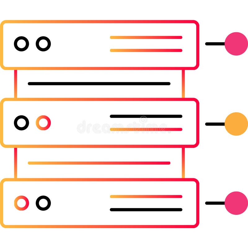 Server Outline Icon Data Storage Cloud Computer Stock Vector Illustration Of Flat Database
