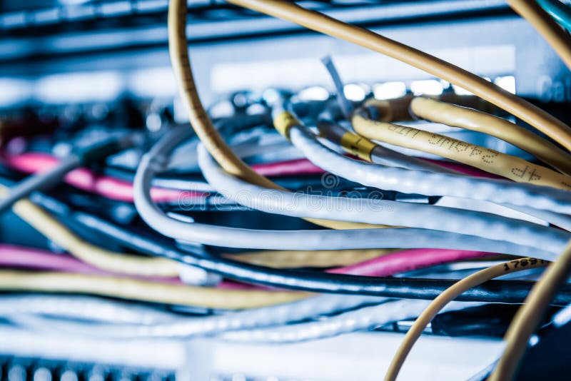 Server with Patch Cables Plugged in Ethernet Ports Stock Image - Image ...