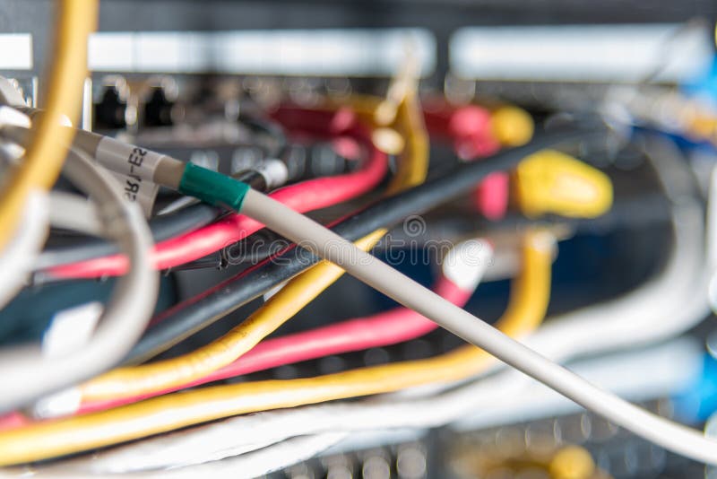 Server with Patch Cables Plugged in Ethernet Ports Stock Image - Image ...