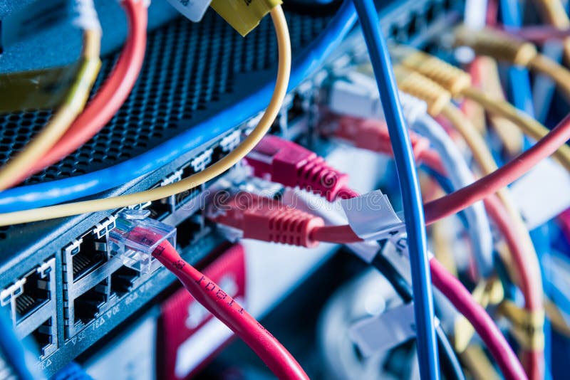 Patch Cables Connected To Data Router Stock Image - Image of connect ...