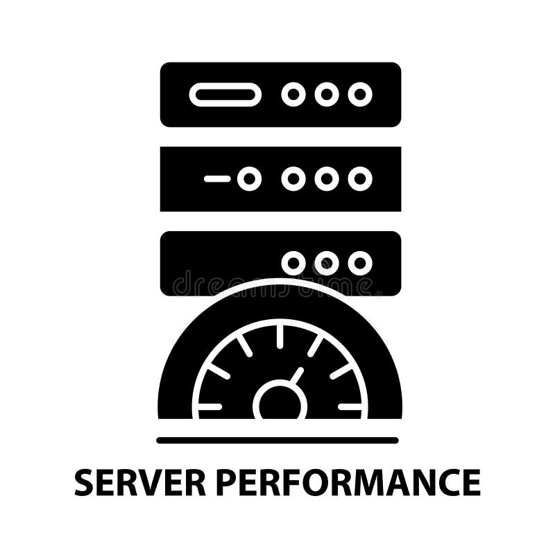 Server Performance Icon, Black Vector Sign with Editable Strokes ...