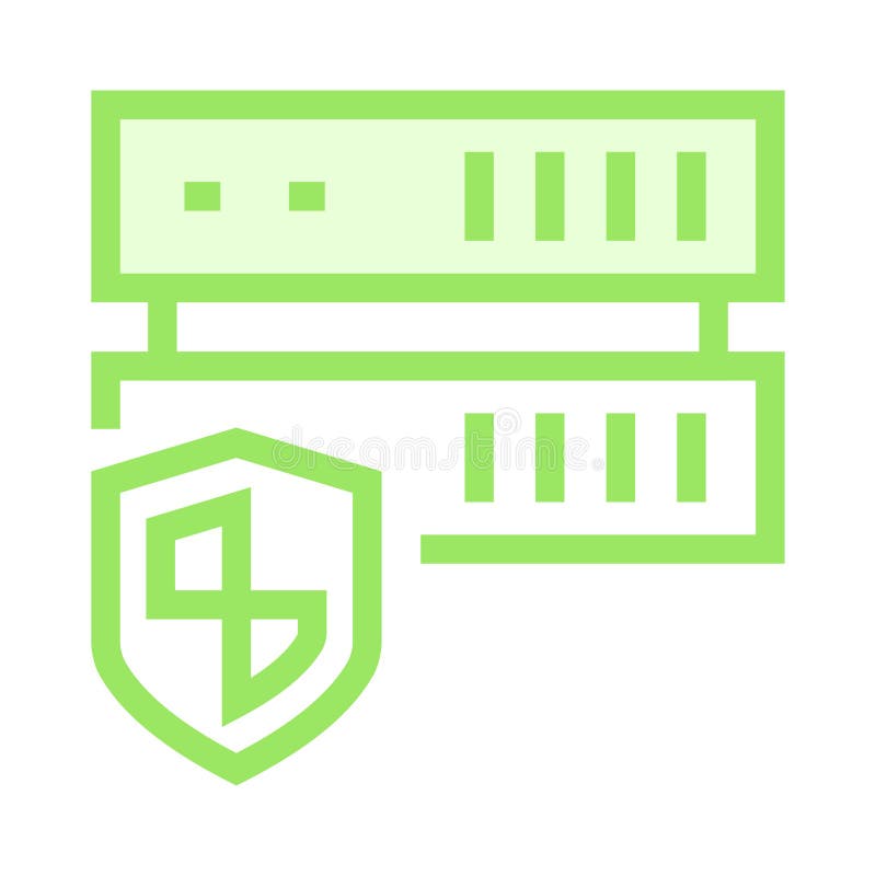 Server Protection Color Line Icon Stock Illustration - Illustration of ...