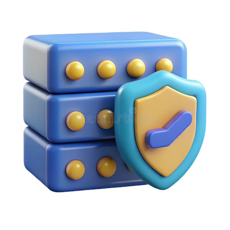 Server Protection 3D Icon Representing Cybersecurity and Digital ...