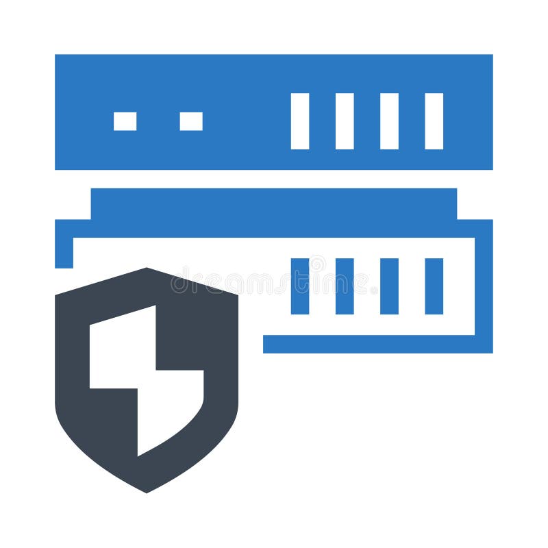 Server Protection Glyphs Double Color Icon Stock Illustration ...