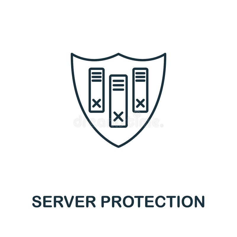 Server Protection Icon. Line Style Element from Gdpr Collection. Thin ...