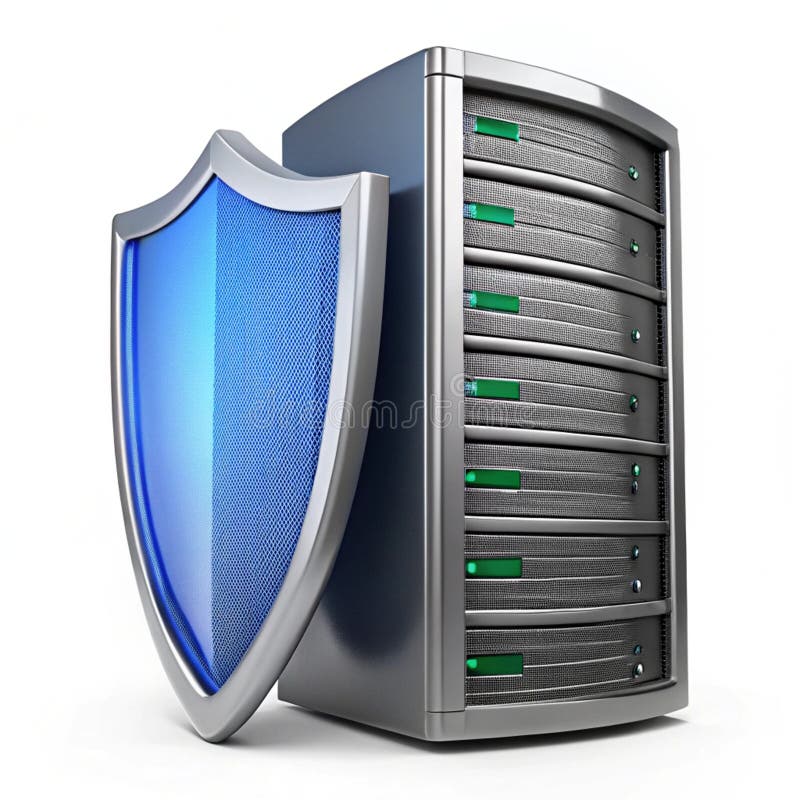 Server Protection Isolated on White Background Stock Illustration ...