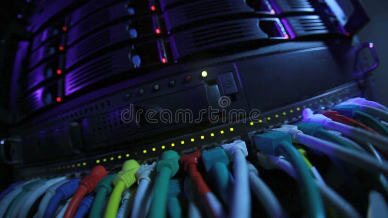 Server Rack blue toned stock footage. Video of center - 39618188