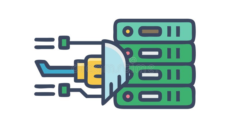 Server Rack with Circuit Board Elements, Symbolizing Core Infrastructure, Vector Design ...