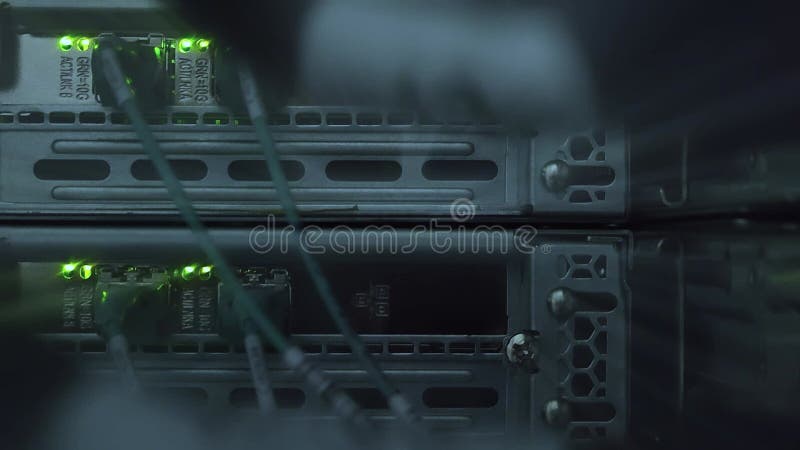 Server Rack Close Up. Blink Led Light. Stock Video - Video of network ...