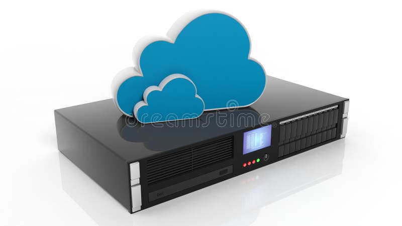 Server Rack and Cloud Icons Stock Illustration - Illustration of ...