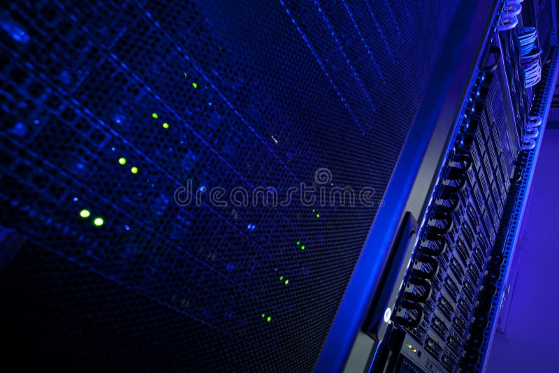 Server Rack Cluster in a Data Center Stock Image - Image of internet ...