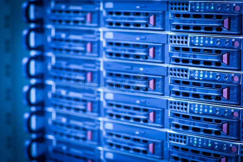 Server Rack Cluster in a Data Center Stock Image - Image of internet ...