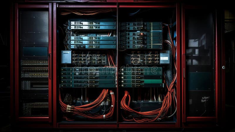 Renovation Needed: Industrial Server Rack Cabinet Photographed Stock ...