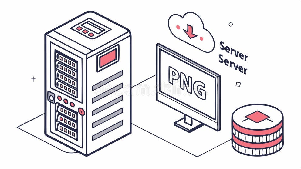 Server Rack and Computer Network, Data and Technology Infrastructure Vector Design Generative AI ...