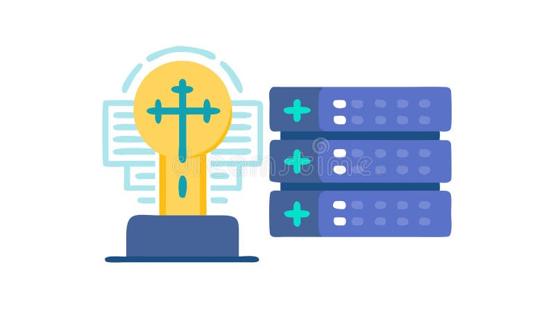 Server Rack with Cross, Secure Data Storage, Vector Design Generative AI Stock Vector ...