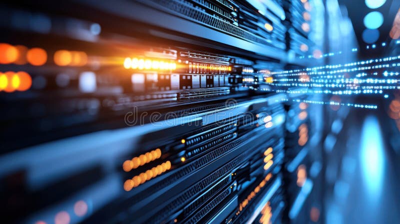 Server Rack, Data Center, Network, Technology Stock Illustration ...