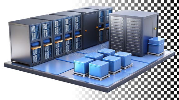 Server Rack Data Storage and Network Hardware Png Transparent Image Generative AI Stock Photo ...