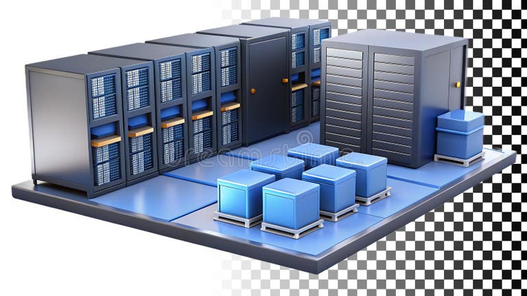 Server Rack Data Storage and Network Hardware Png Transparent Image Generative AI Stock ...