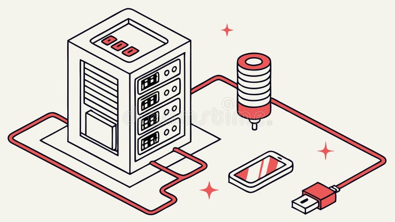 Server Rack with Devices, Data Center and Technology. Vector Design Generative AI Stock Vector ...