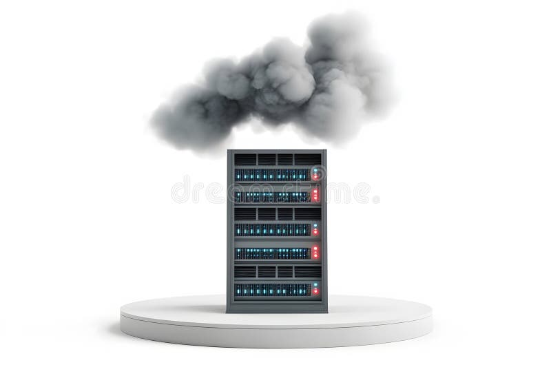 A Server Rack Experiencing Technical Difficulties with Smoke Emanating ...