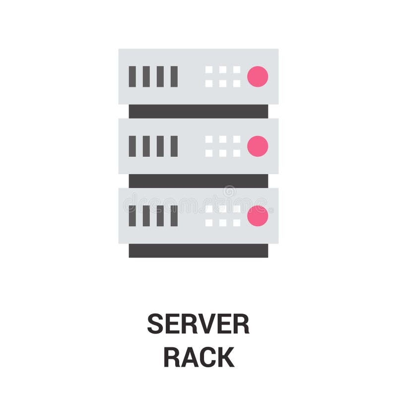 Server Rack Flat Icon Design Concept Stock Vector - Illustration of ...