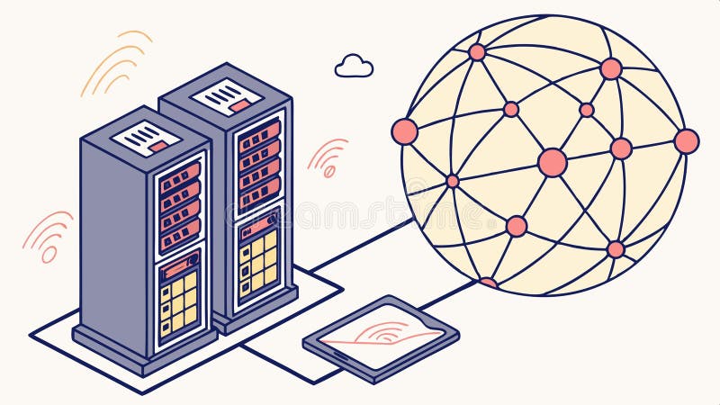 Server Rack and Globe, Global Network Vector. Vector Design Generative AI Stock Vector ...