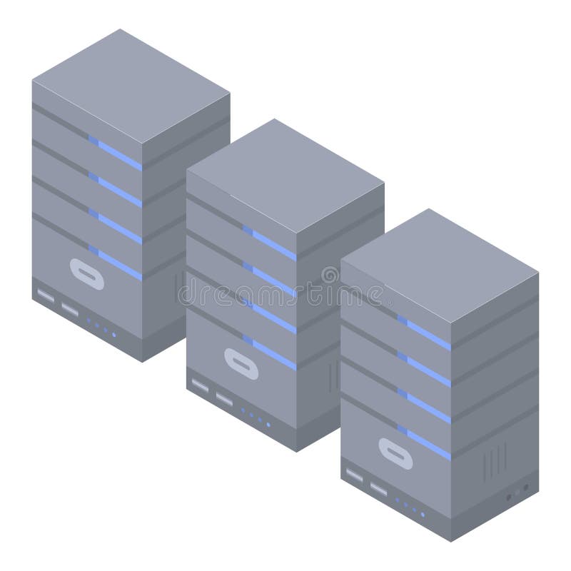Server Rack Icon, Isometric Style Stock Vector - Illustration of ...