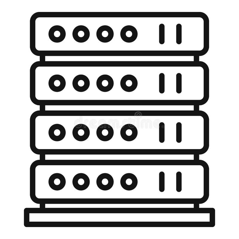 Ai Server Rack Icon, Outline Style Stock Vector - Illustration of ...