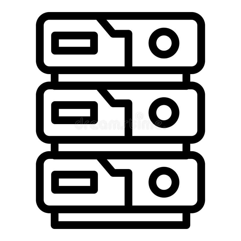 Server Rack Icon Outline Vector. Business Process Stock Vector ...