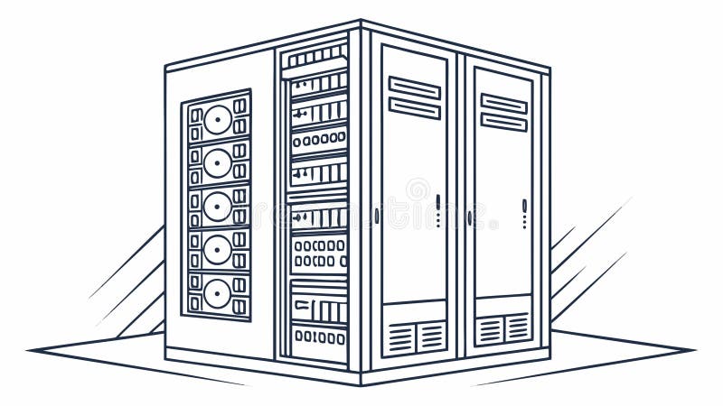 Server Rack Icon Representing Data Centers and Network Infrastructure. Vector Design Generative ...