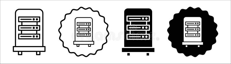 Server Rack Icon Symbol Set Collection. Server Rack Simple Vector Sign ...